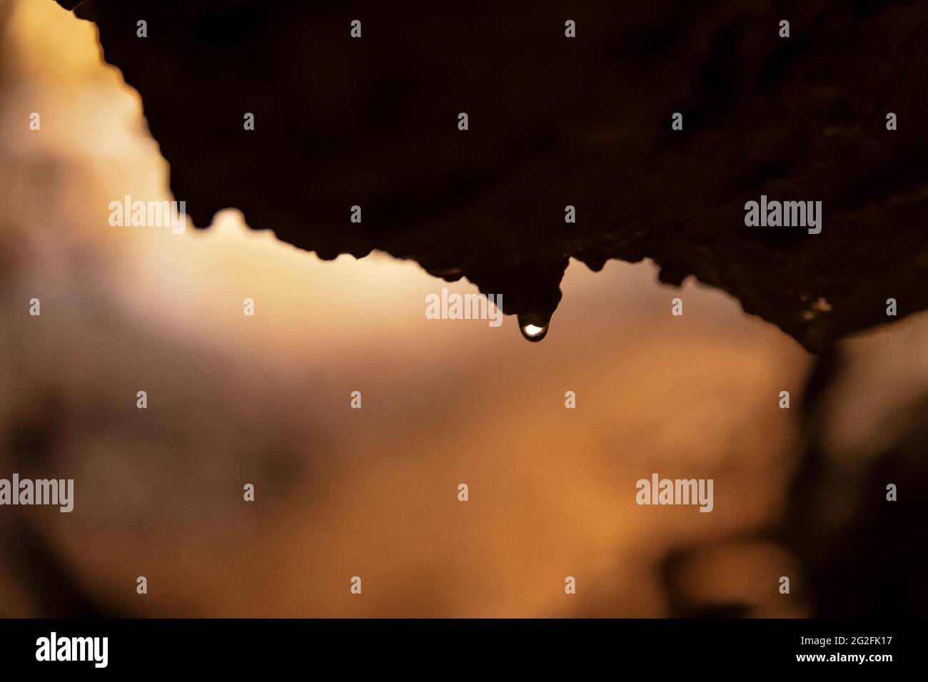 Water dripping in a passage of Wind Cave,Wind Cave National Park, South ...