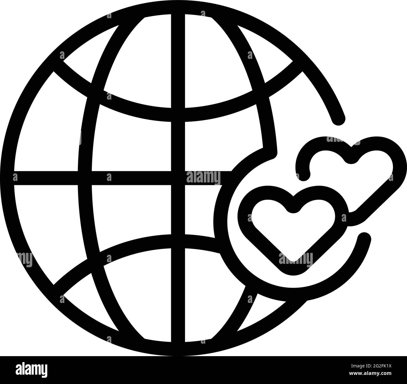 Global relationship icon. Outline Global relationship vector icon for ...