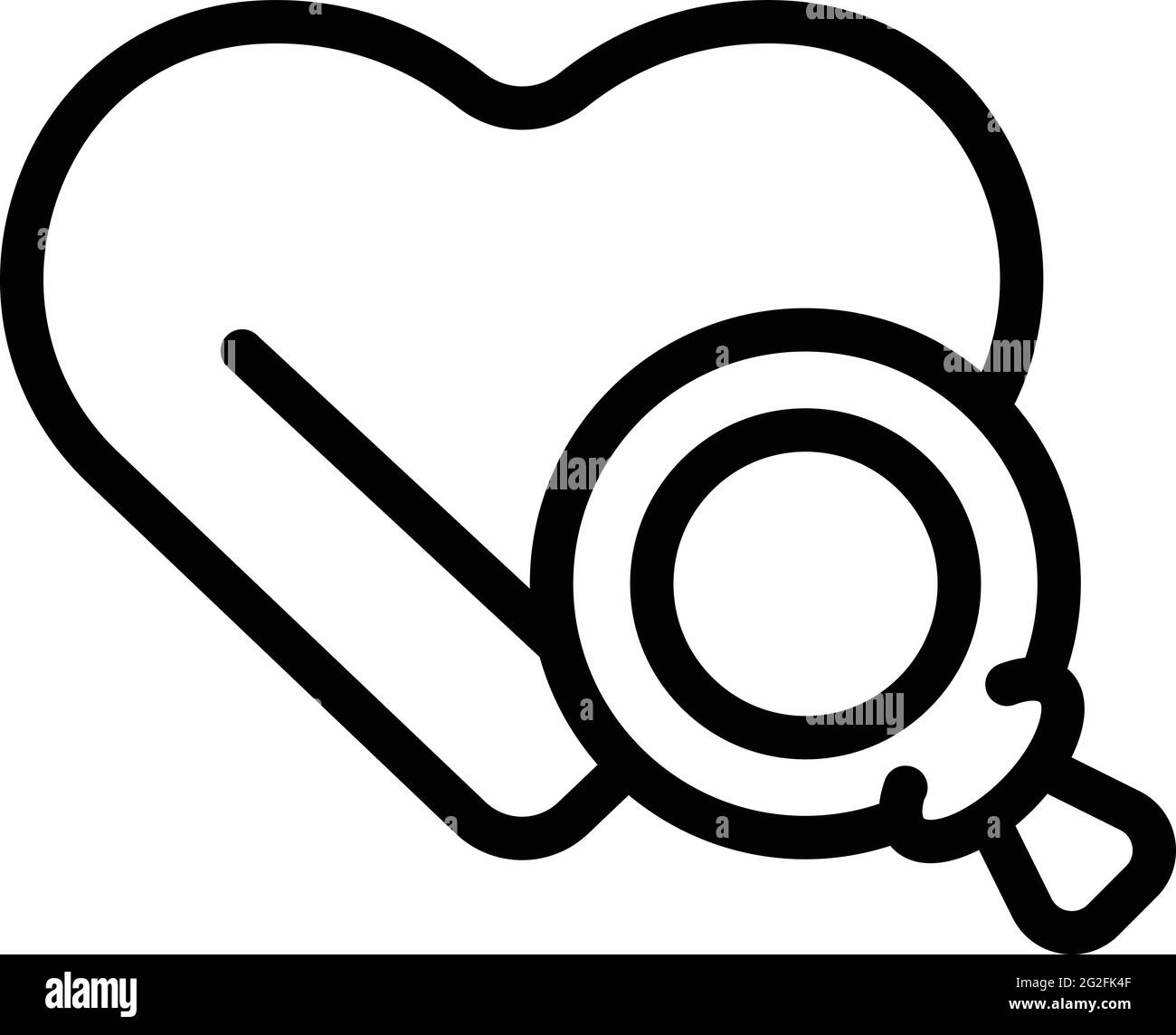 Heart search relationship icon. Outline Heart search relationship ...