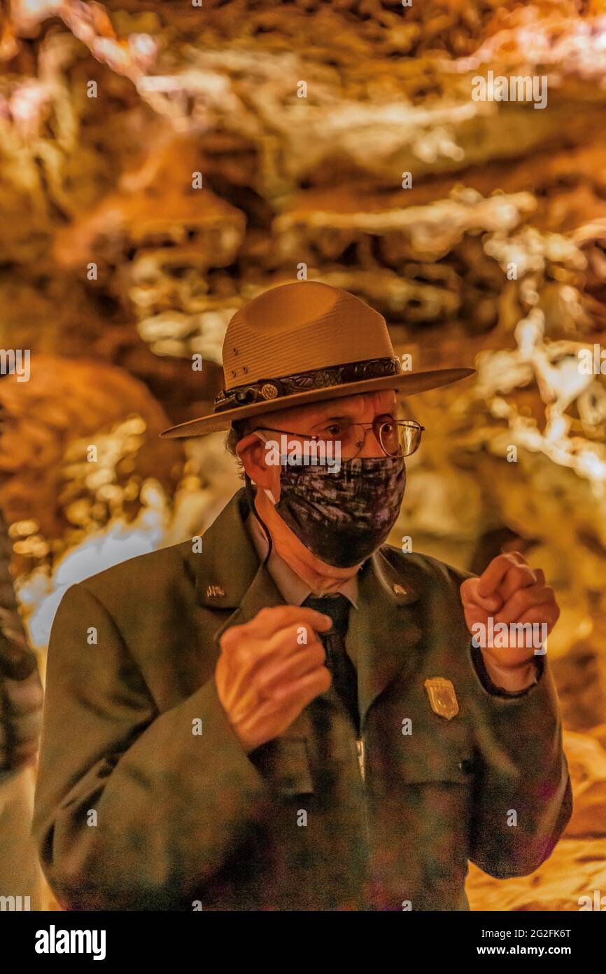 National Park Ranger leading the Natural Entrance Tour of Wind Cave ...