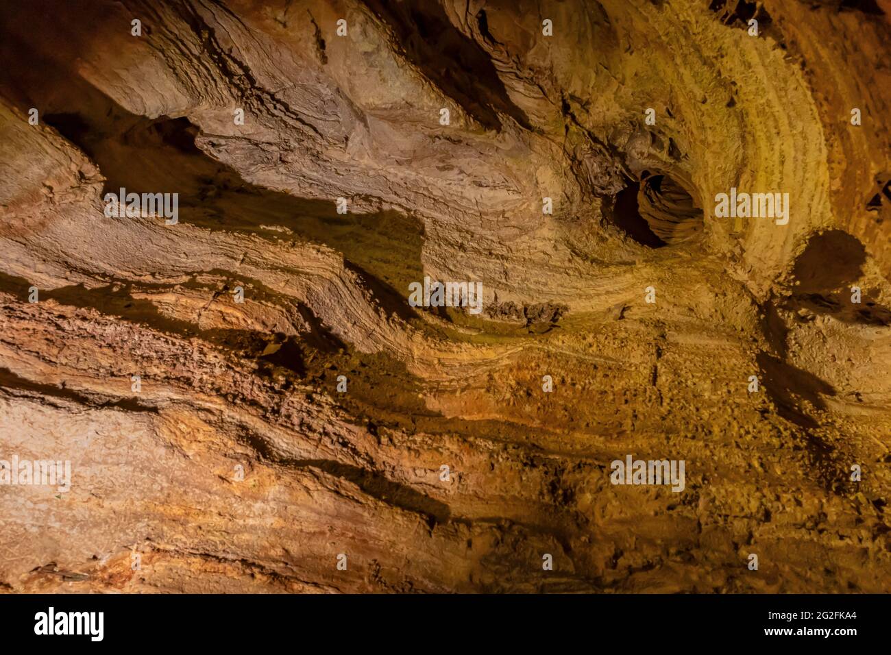 Cave formations in the passages of Wind Cave, Wind Cave National Park ...