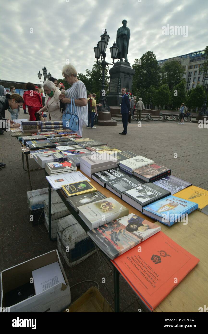 Flower-laying ceremony at the monument to Alexander Sergeevich Pushkin ...