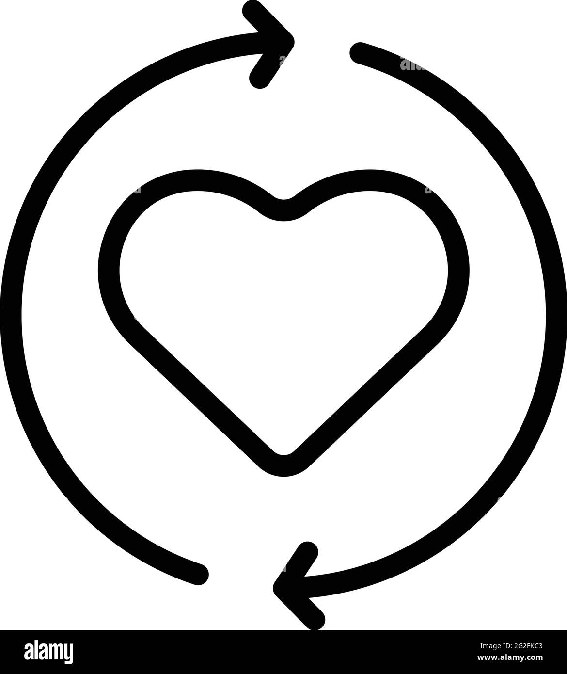 Heart trust relationship icon. Outline Heart trust relationship vector ...