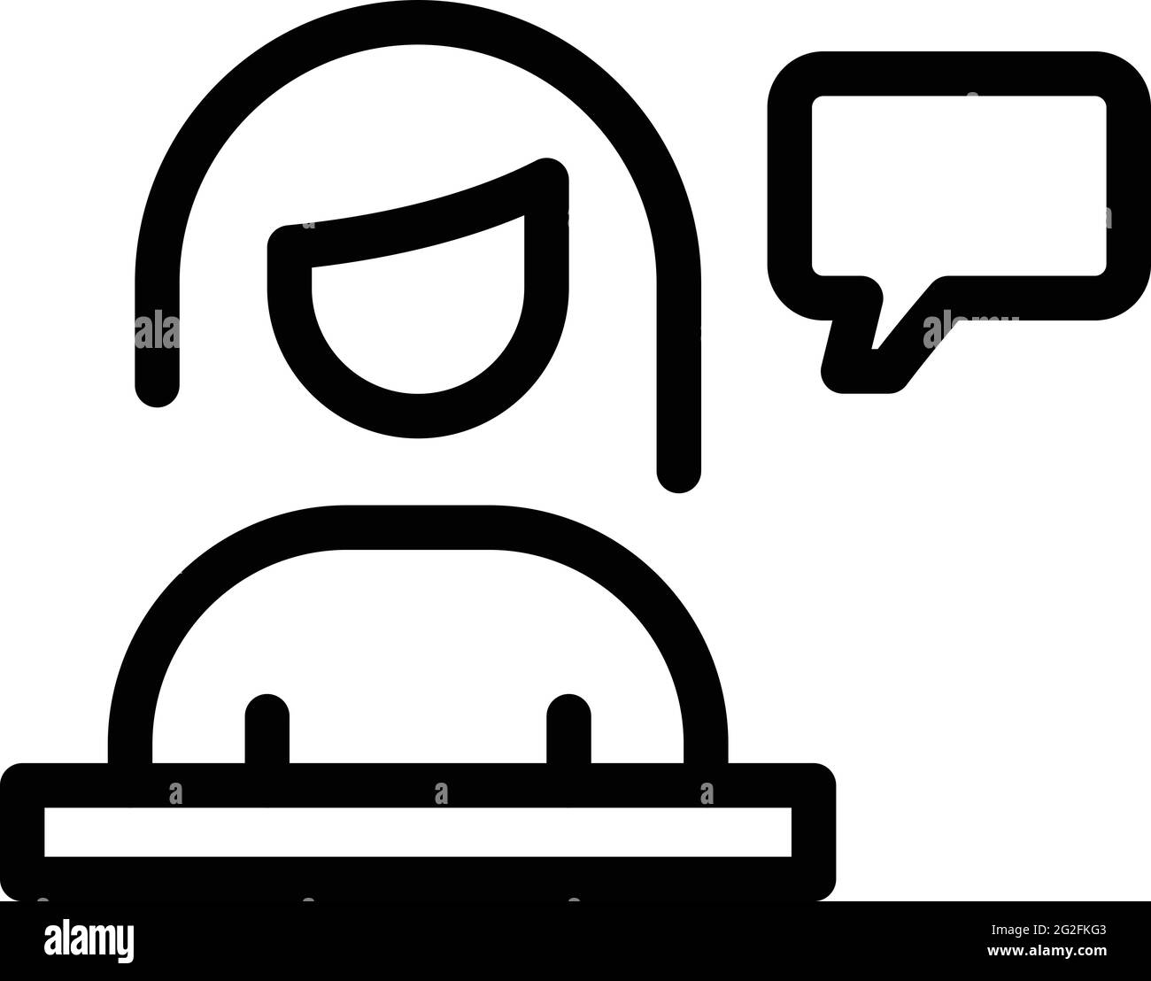 Colleague woman icon. Outline Colleague woman vector icon for web ...