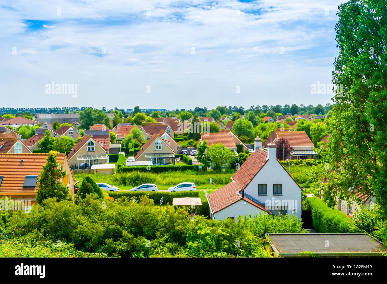 Beautiful country side of Breskens city with typical dutch houses ...