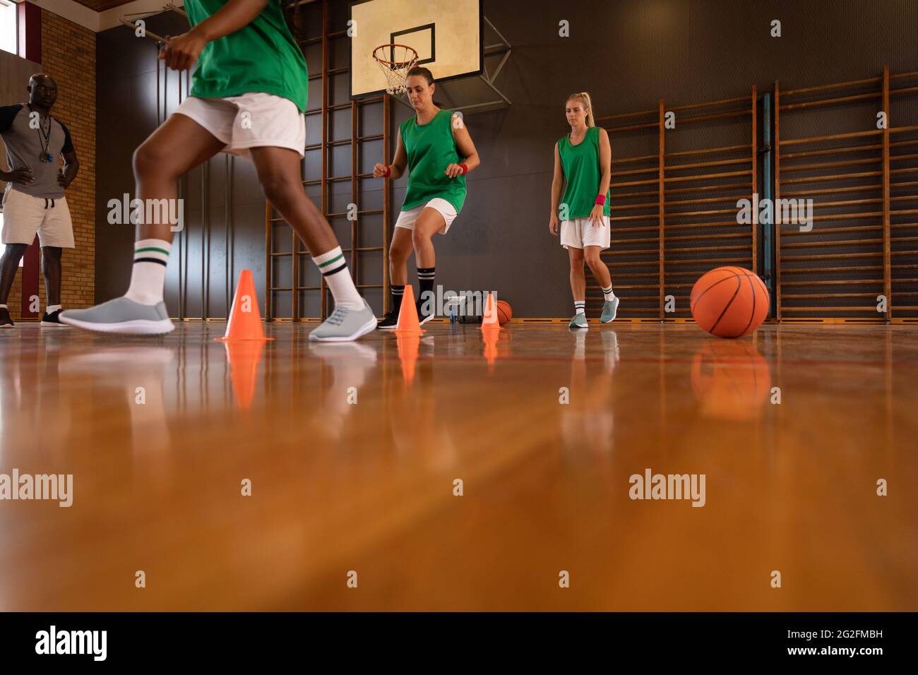 Diverse female basketball team practice hi-res stock photography and ...