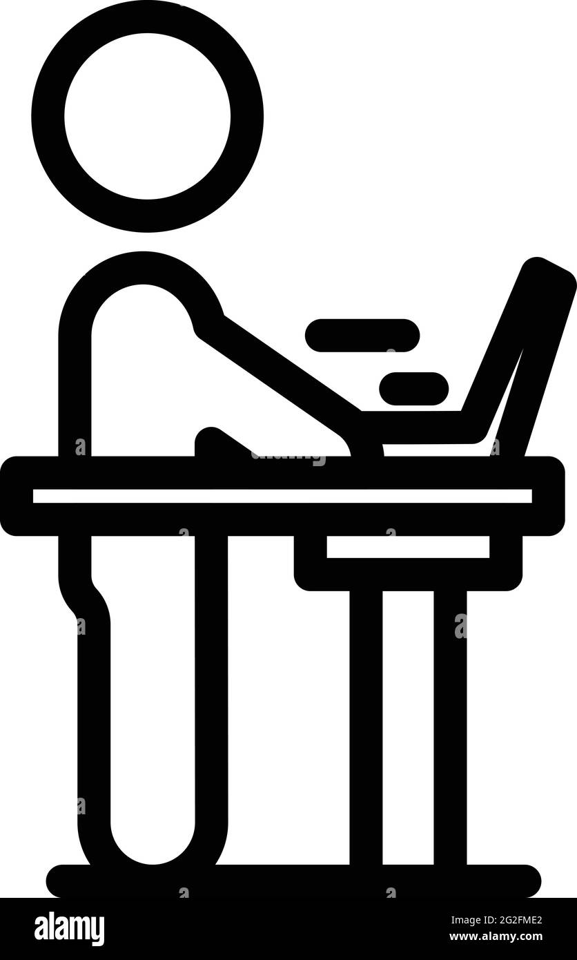 Stand up working icon. Outline Stand up working vector icon for web ...
