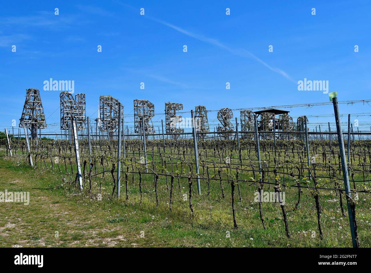Andau, Austria - May 04, 2021: the public Andreasberg is a hill in the ...