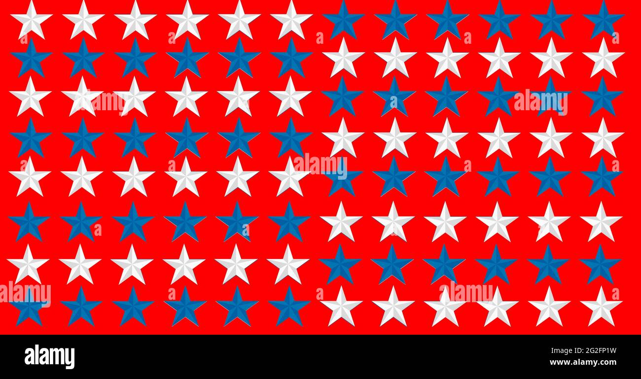 Composition of multiple rows of white and blue american flag stars on ...