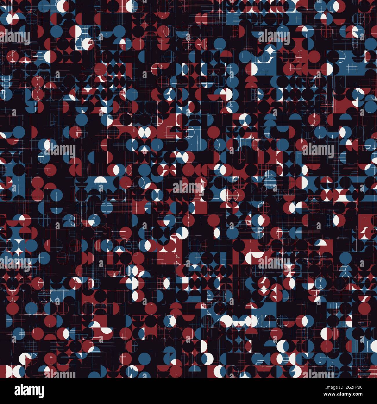 Seamless geo pattern in red blue black white Stock Photo - Alamy