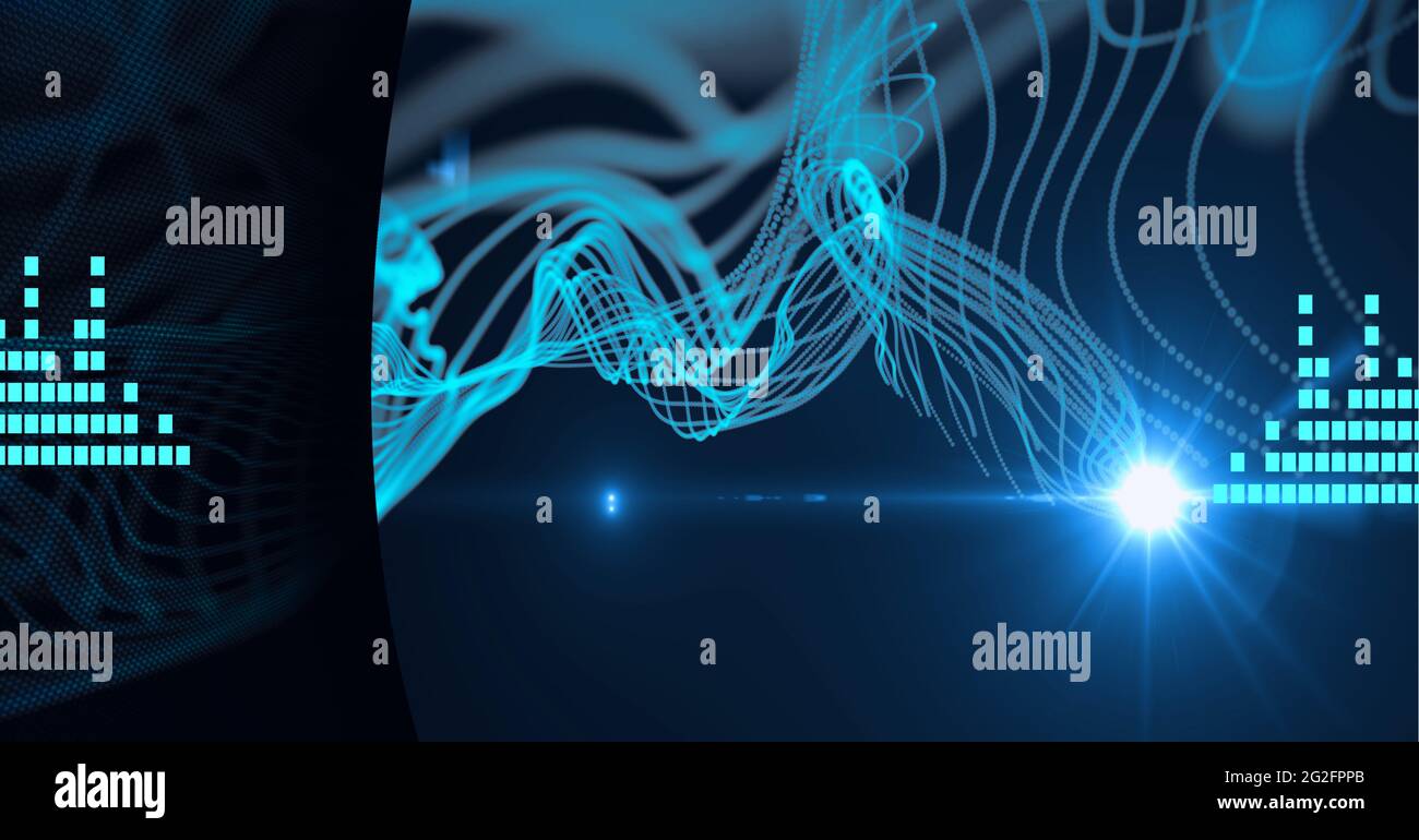 Animation white trails over blue hi-res stock photography and images ...