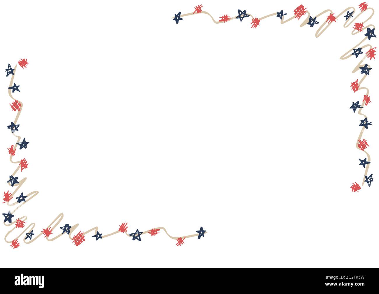 Composition of frame with stars and squiggles of american flag and copy ...