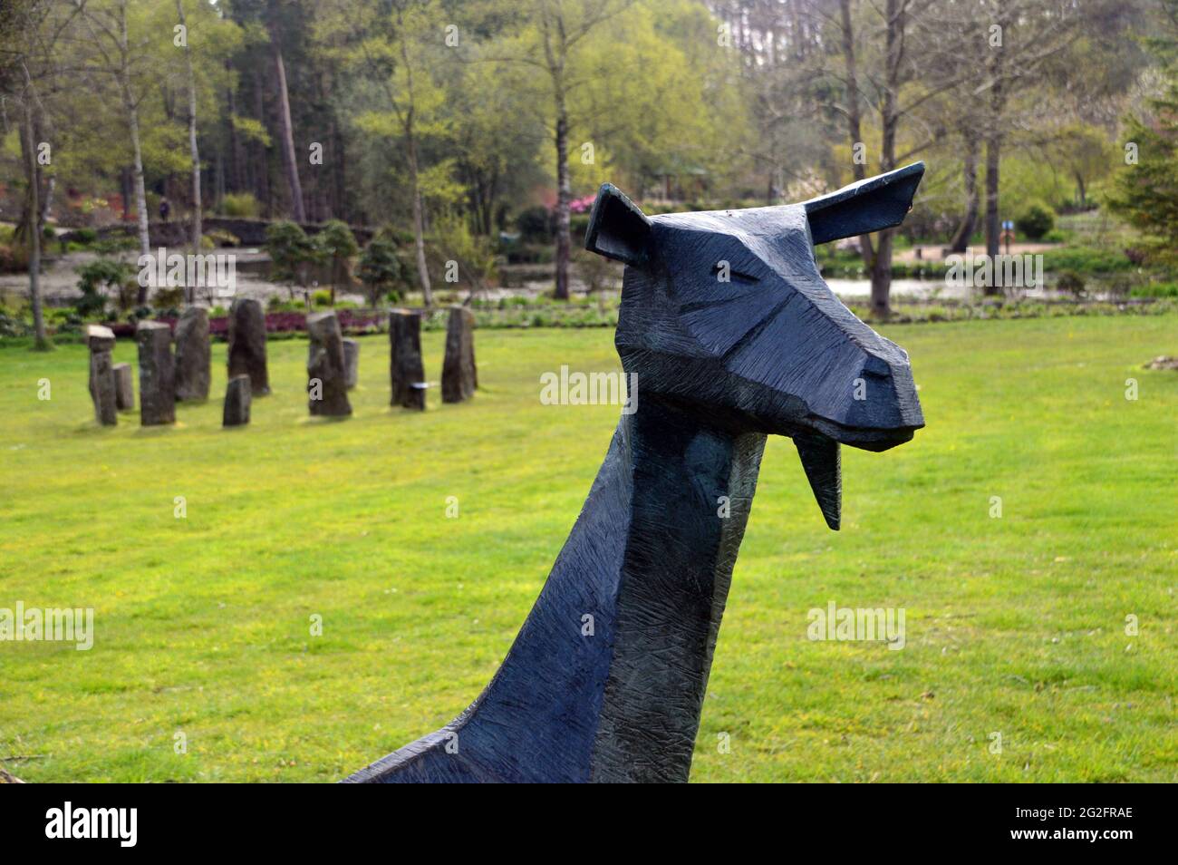 Metal Goat Sculpture and Stone Circle at the Himalayan Garden ...