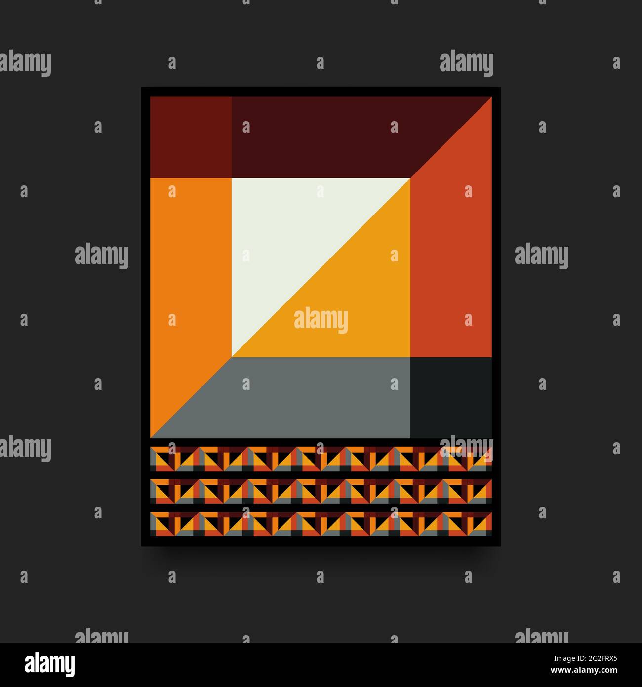 Geometric Poster in Swiss Style. Orange Warm Colors. Vector ...