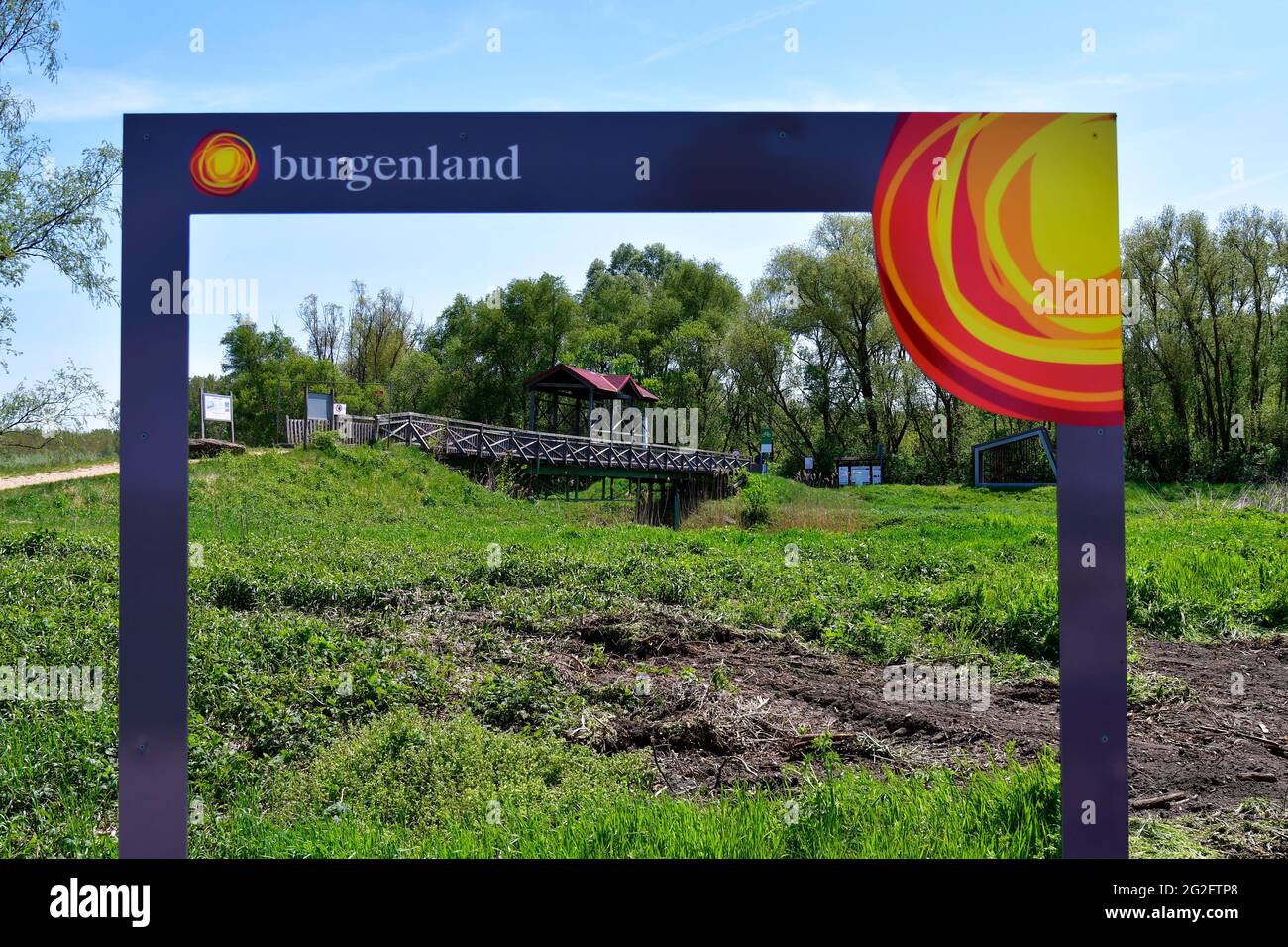 Andau, Austria - May 04, 2021: rebuilt historical bridge of Andau ...