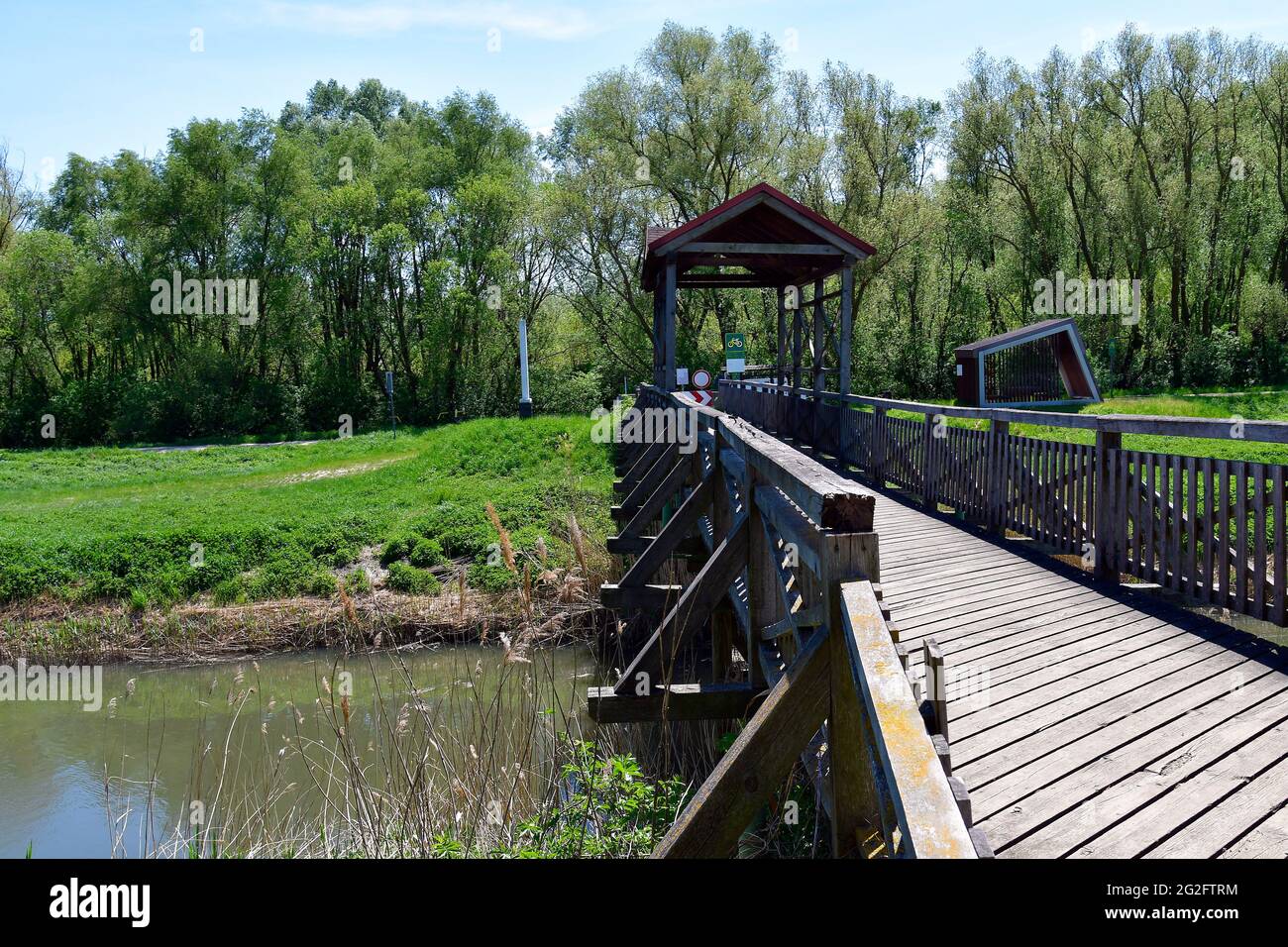 Austria, the rebuilt historical bridge of Andau - destroyed by Soviets ...