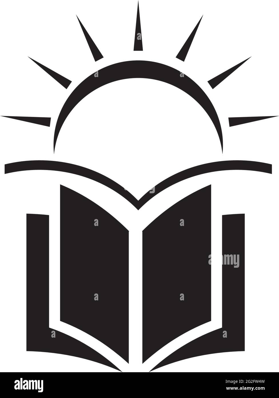 Book and sun logo design vector template Stock Vector Image & Art - Alamy
