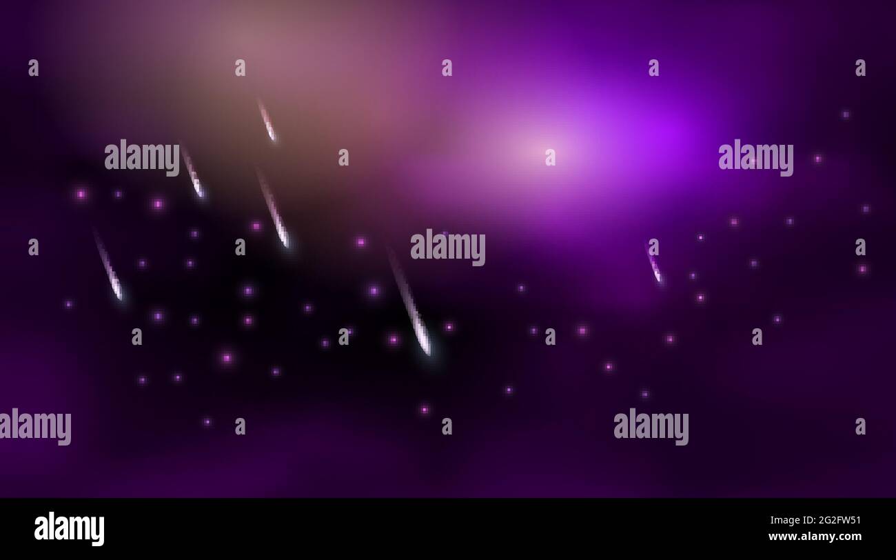Galaxy space background with shiny star nebula and flying meteor rain ...