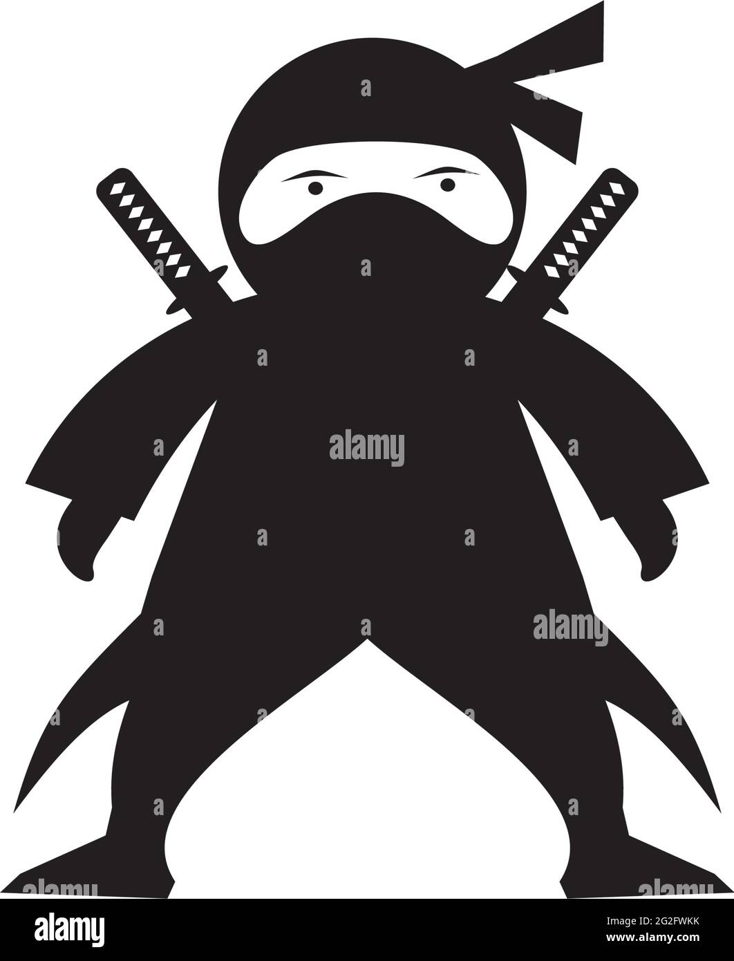 Black ninja icon logo design vector template Stock Vector Image & Art ...