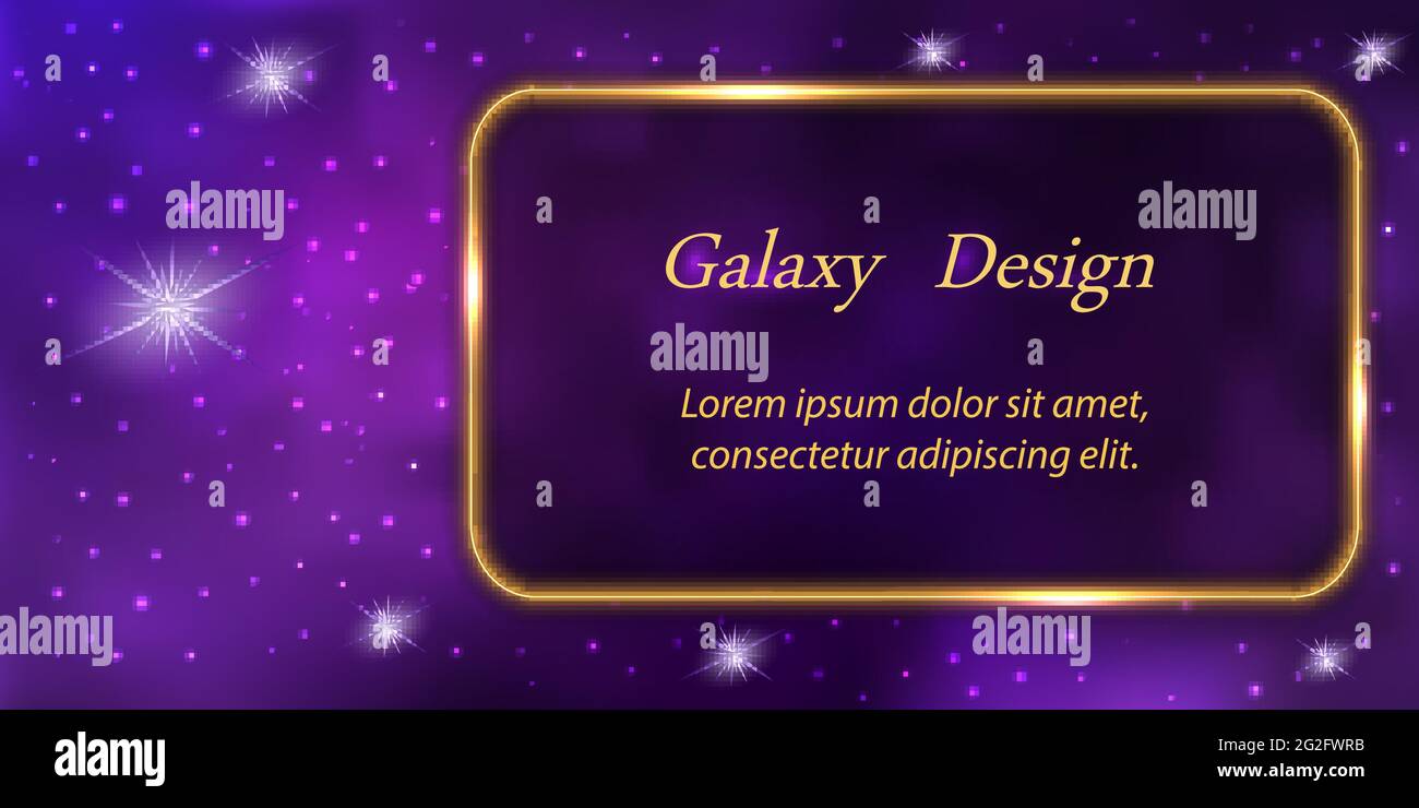 Galaxy banner design. Mysterious purple universe space with star nebula ...