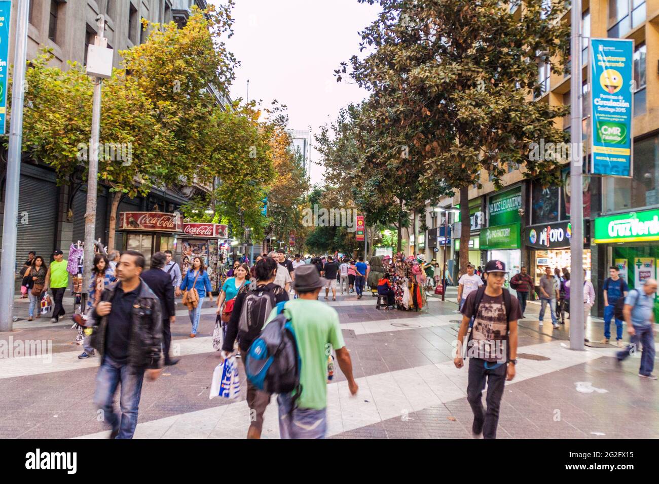 Santiago chile street hi-res stock photography and images - Alamy