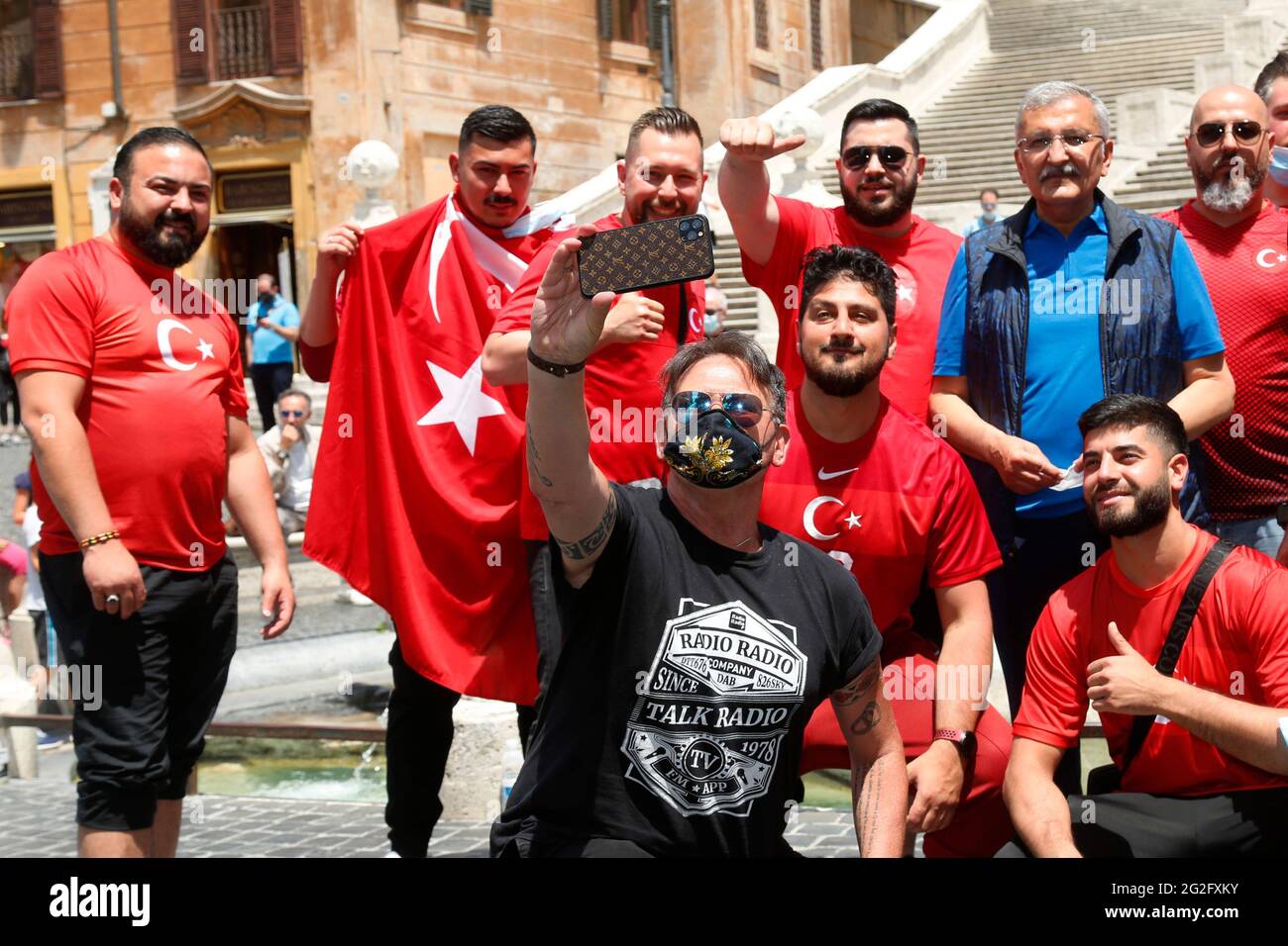 Rome, Italy. 11th June, 2021. Turkish supporters visiting the Spanish ...