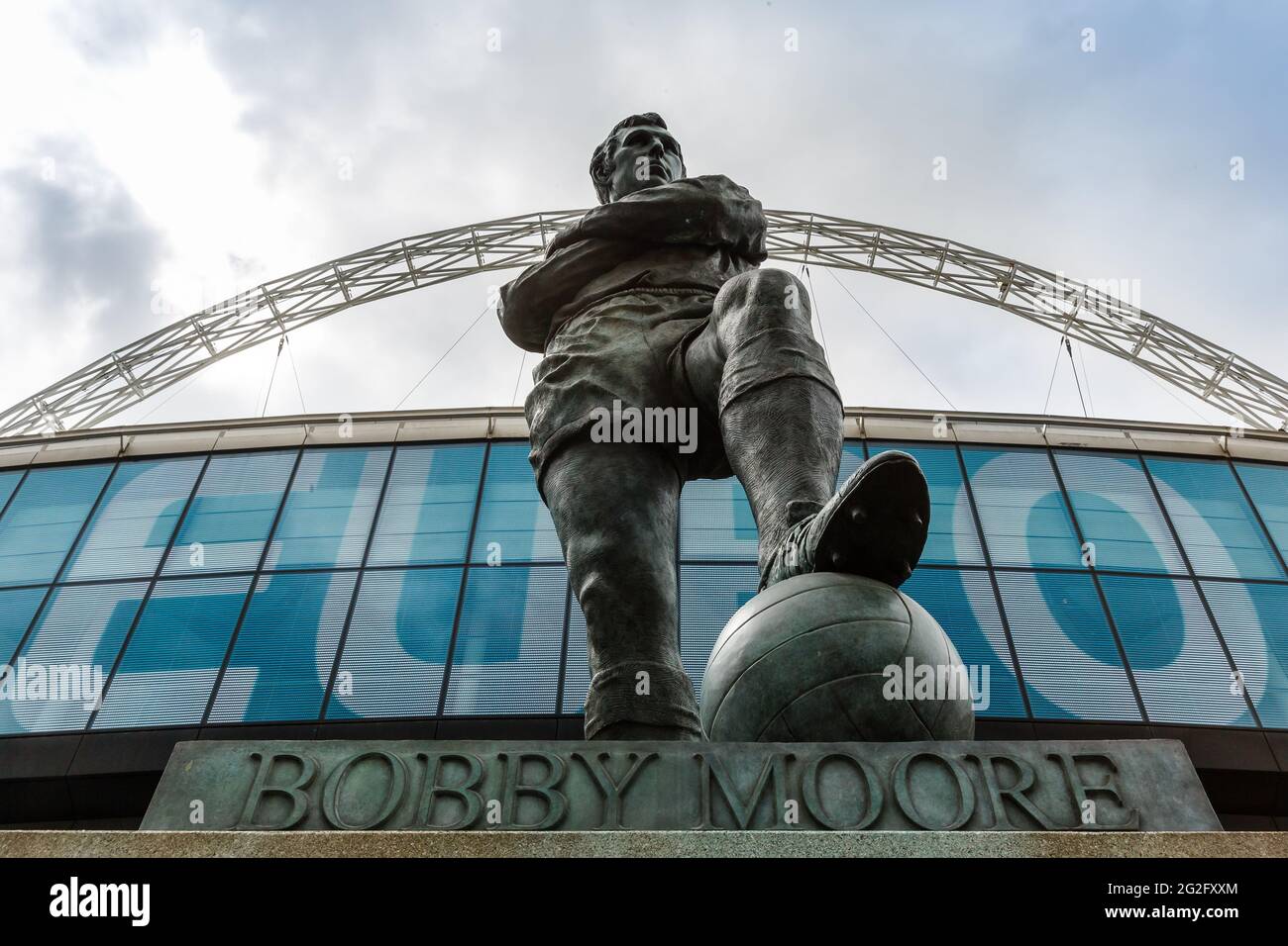 Wembley Stadium, Wembley Park, UK. 11th June, 2021. Bobby Moore Statue ...
