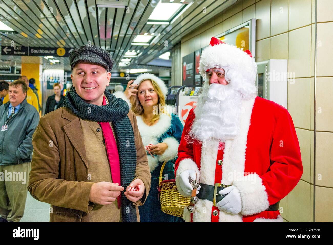 Josh Colle, TTC chair, unveils a Toronto TTC Christmas train display ...