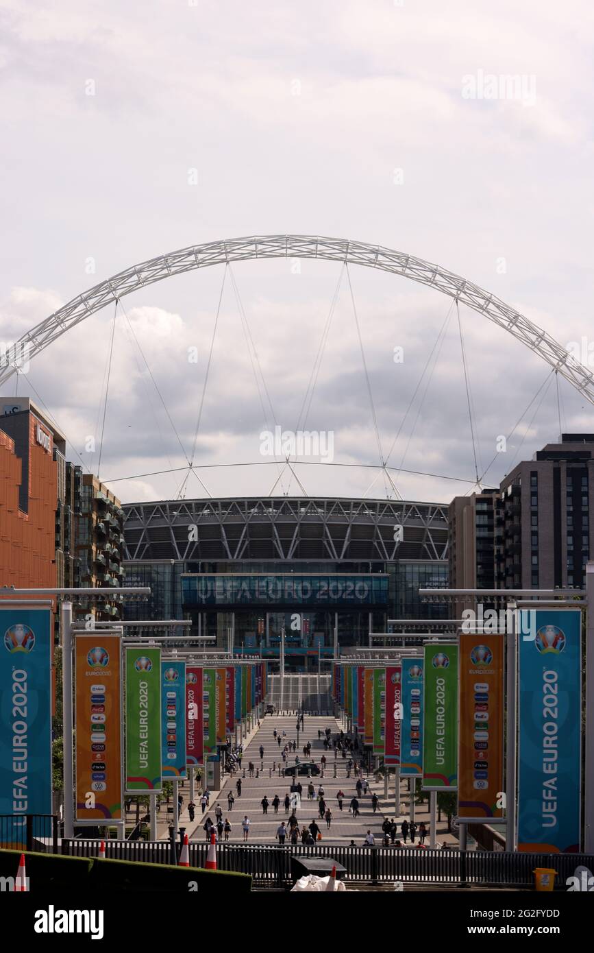 A general view outside of Wembley Stadium, London, as it prepares to ...