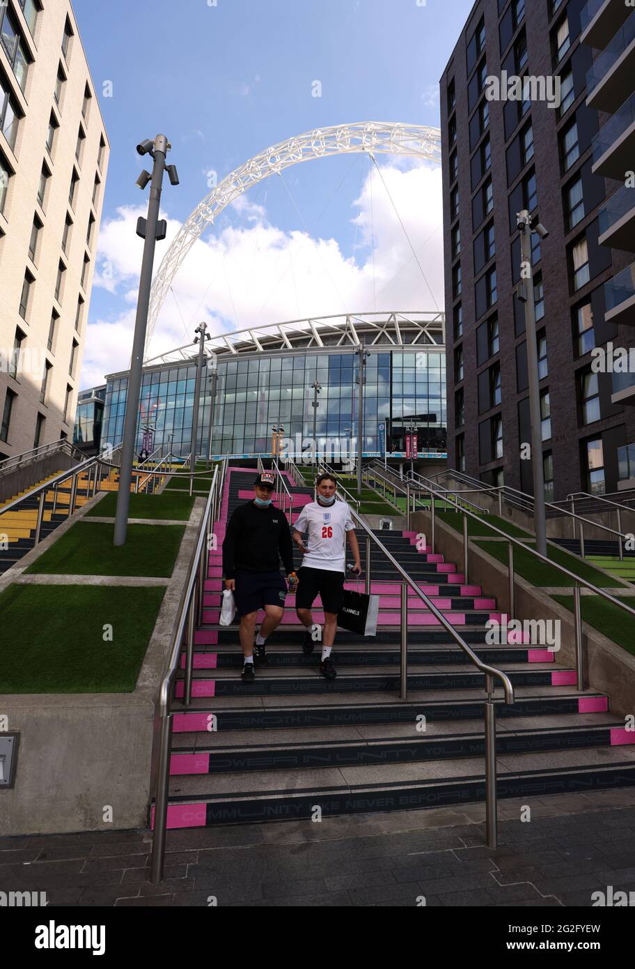A general view outside of Wembley Stadium, London, as it prepares to ...