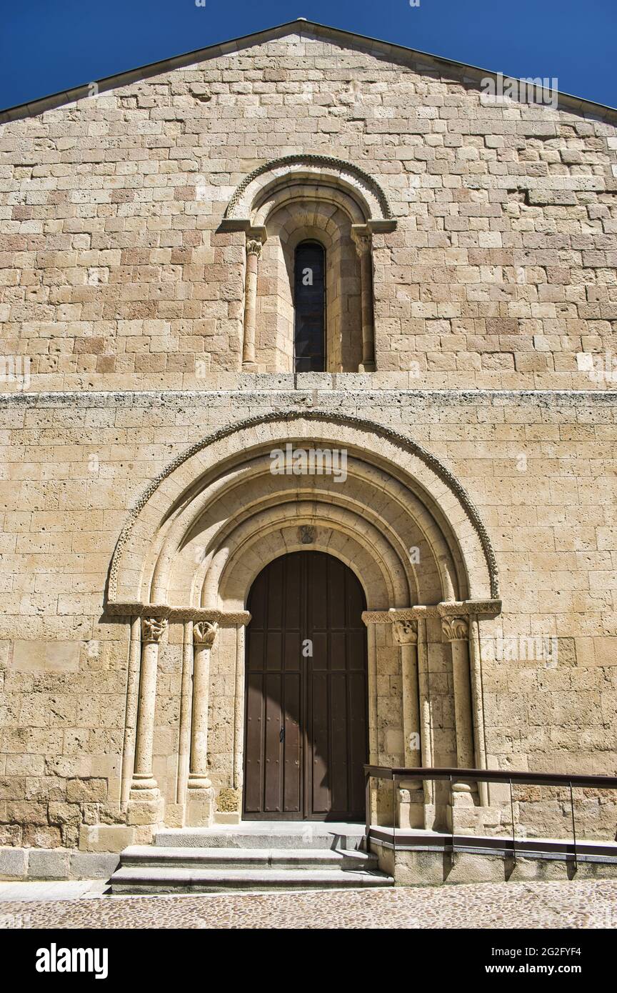Arch and door of the church of the Holy Trinity of Romanesque ...