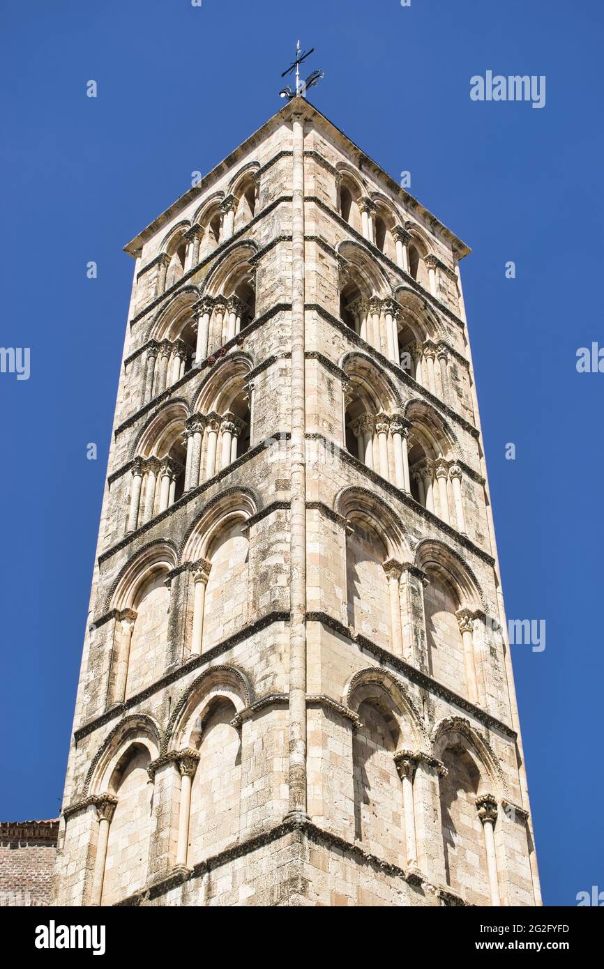 Bell tower of San Esteban church in Segovia, Spain Stock Photo - Alamy
