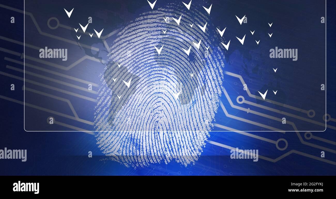 Composition of biometric fingerprint, digital data processing and ...