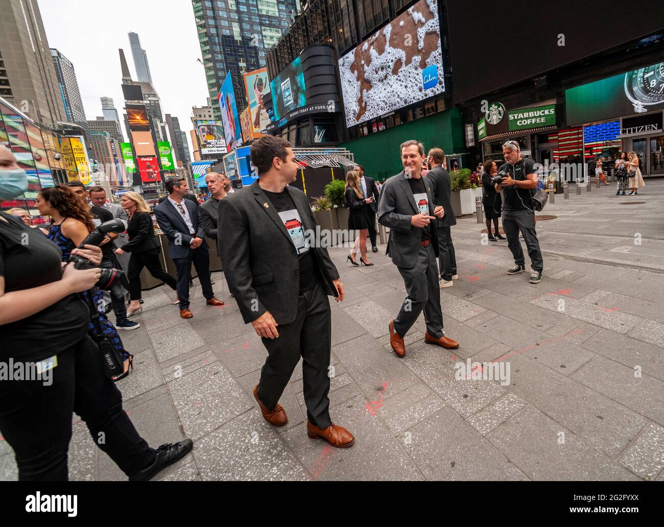 New York, USA. 11th June, 2021. Officers, board members and workers ...