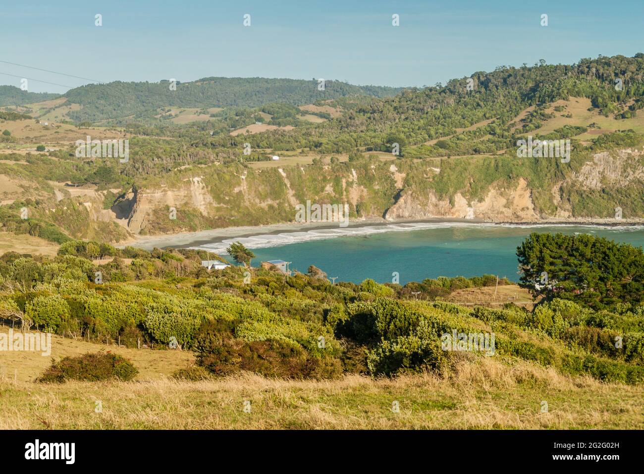 Landscape of a coast of Chiloe island, Chile Stock Photo - Alamy