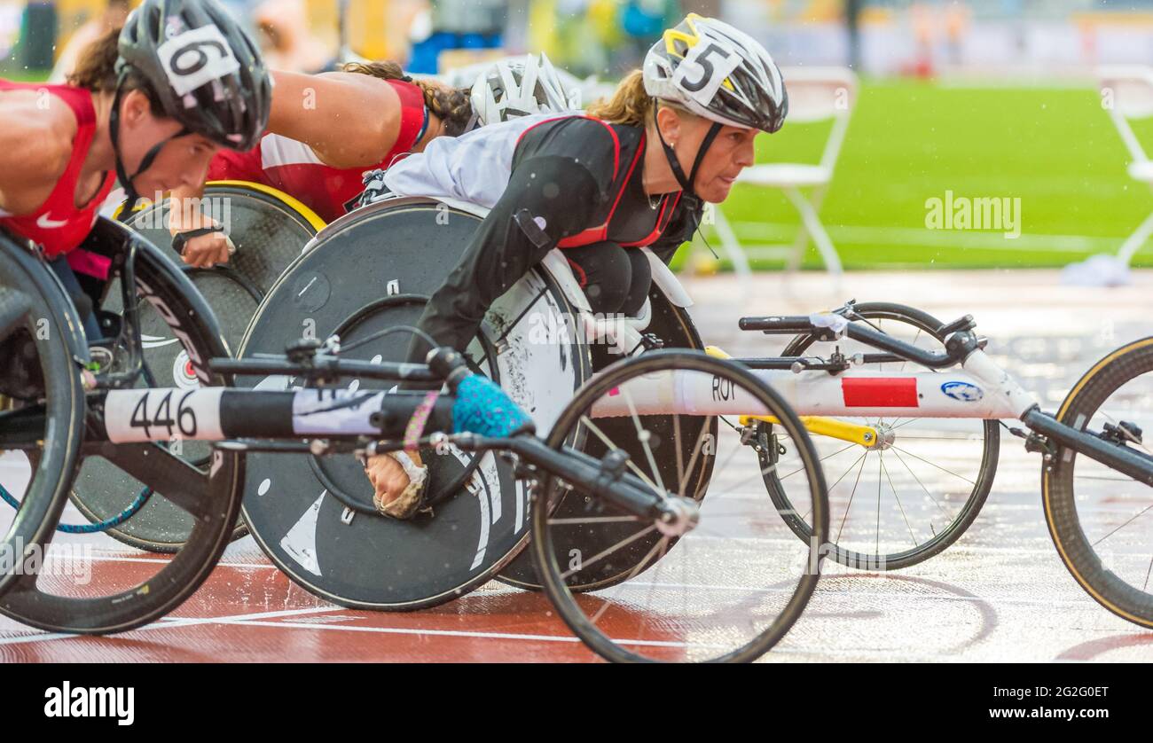 Wheelchair racing athletes competing at the 2015 Parapan American Games ...