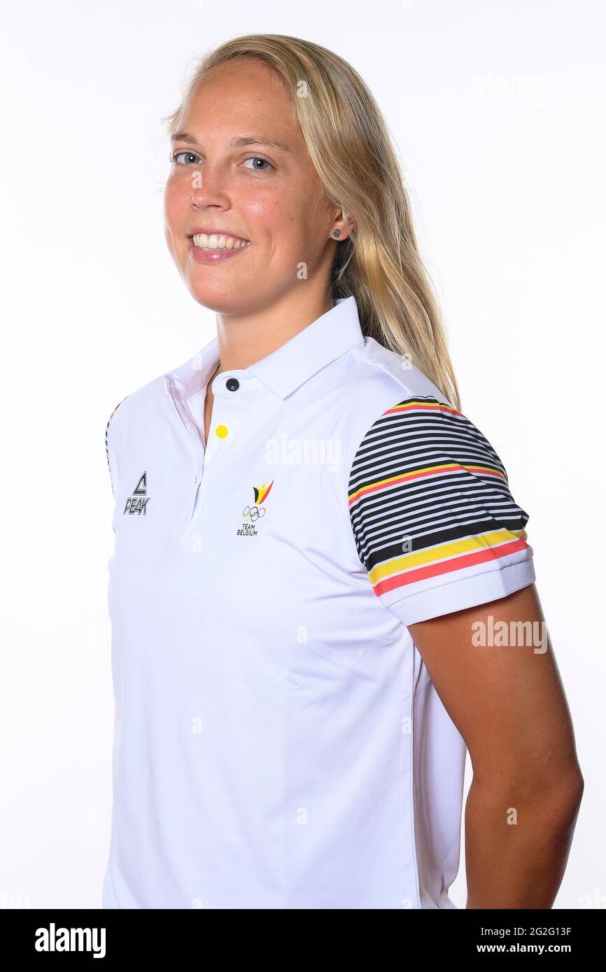 Julie Allemand poses for the photographer during a photoshoot for the ...