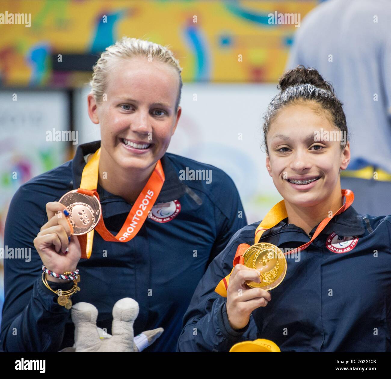 Parapan Am Games, swimming competition women, 100m backstroke, medal ...