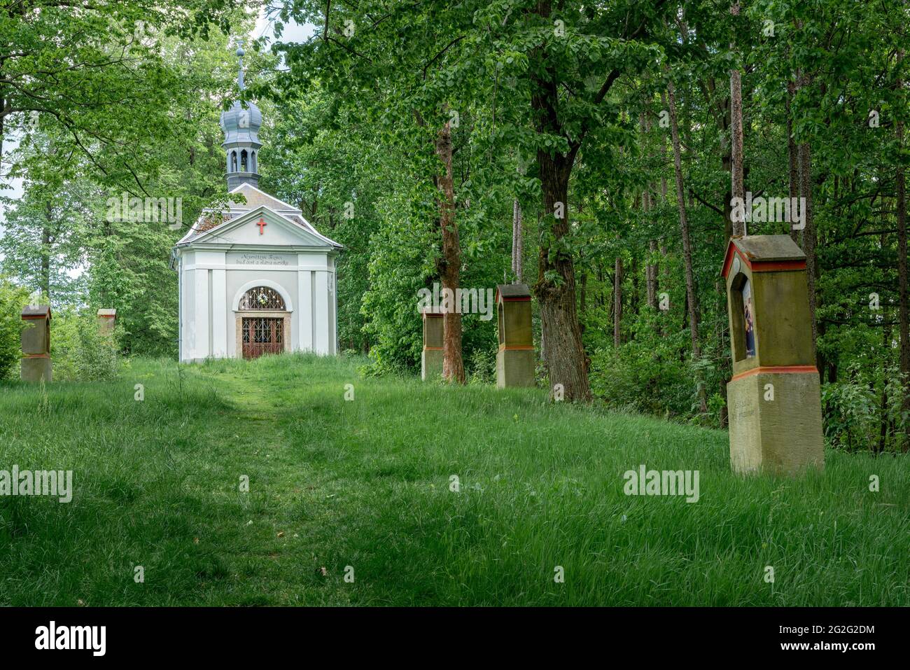 Small Christian Holy Trinity Chapel with Stations of the Cross along ...