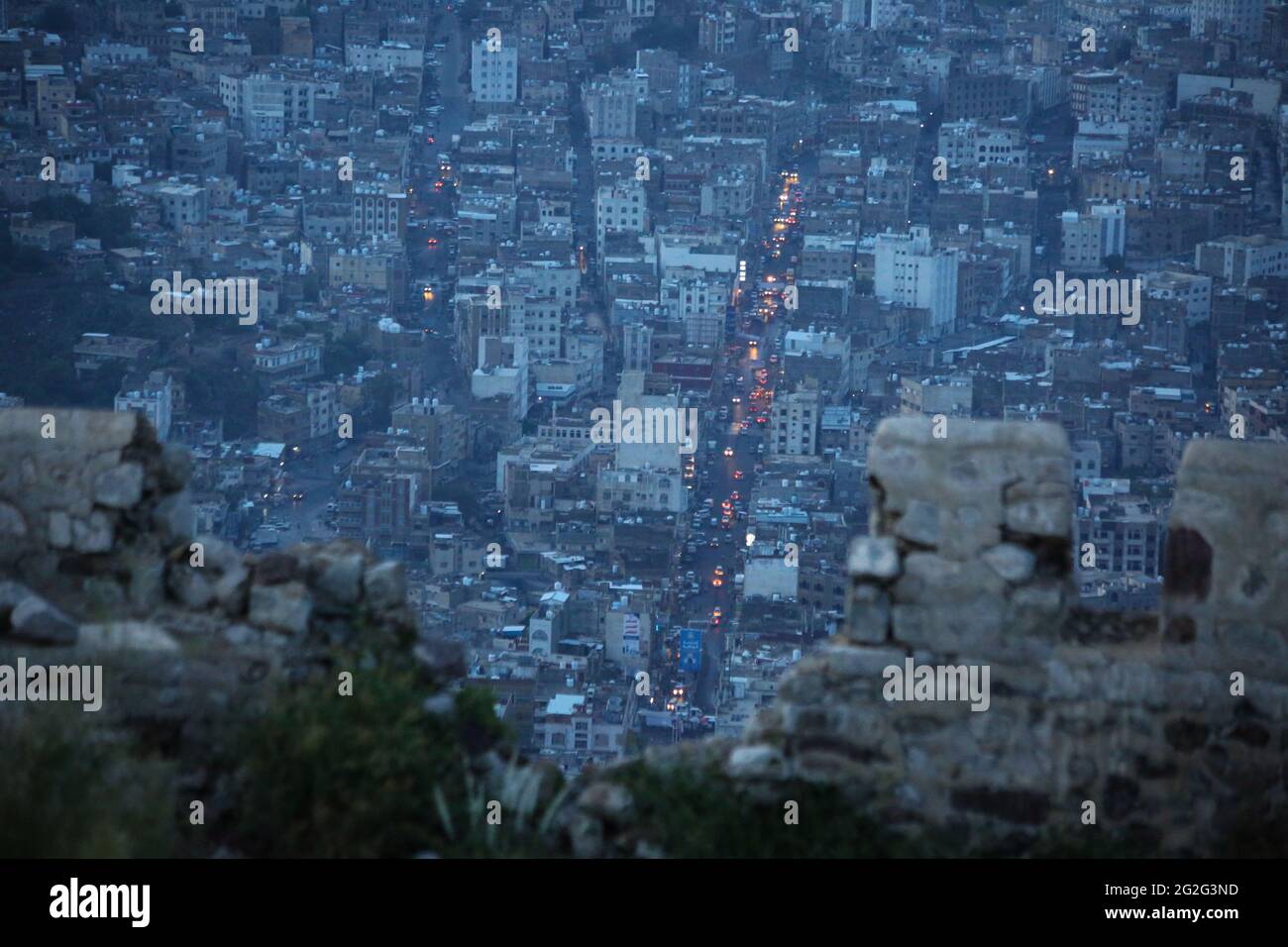 A picture of the Yemeni city of Taiz from the historic Cairo Citadel ...