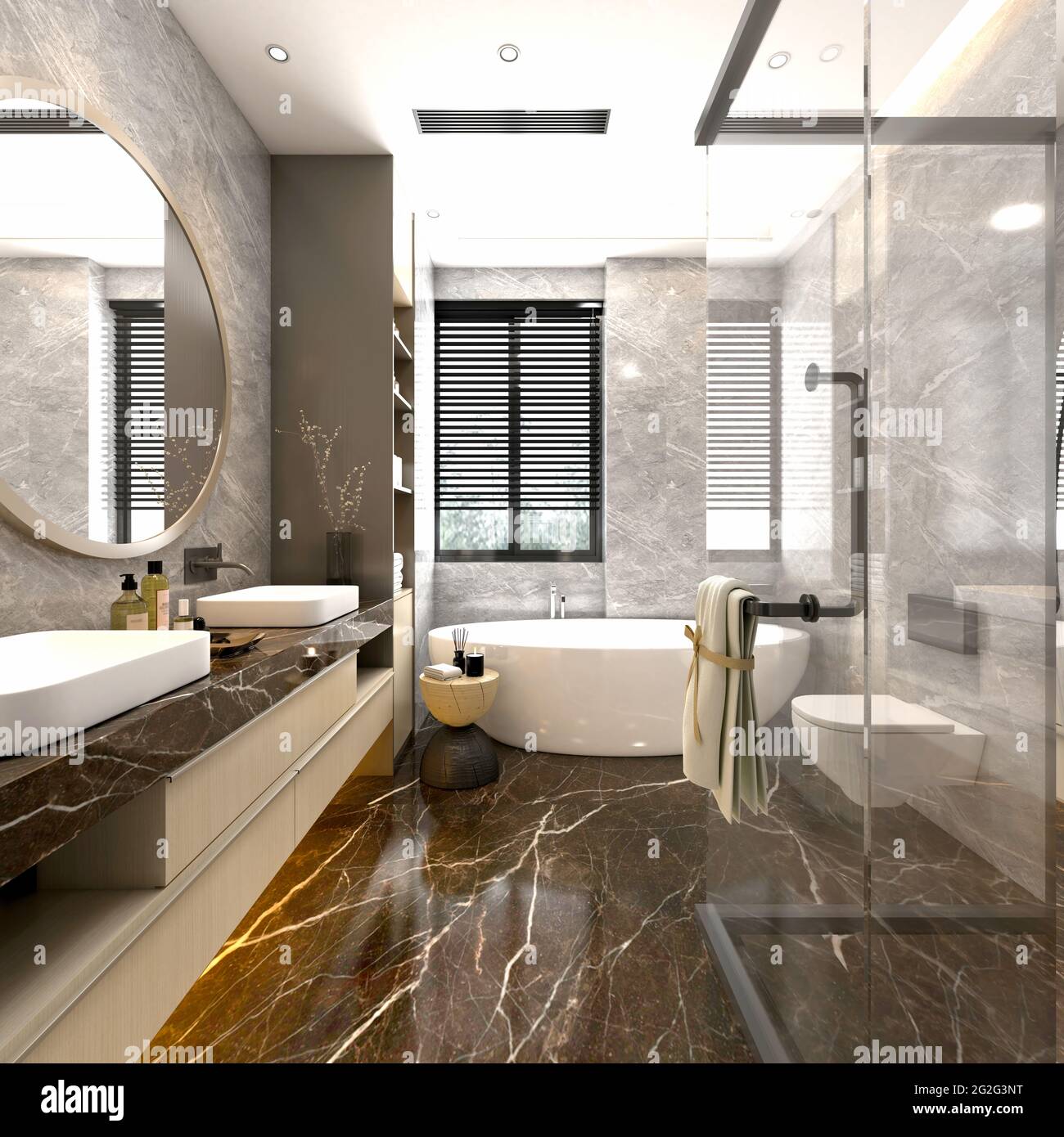 3d render of luxury bathroom Stock Photo - Alamy