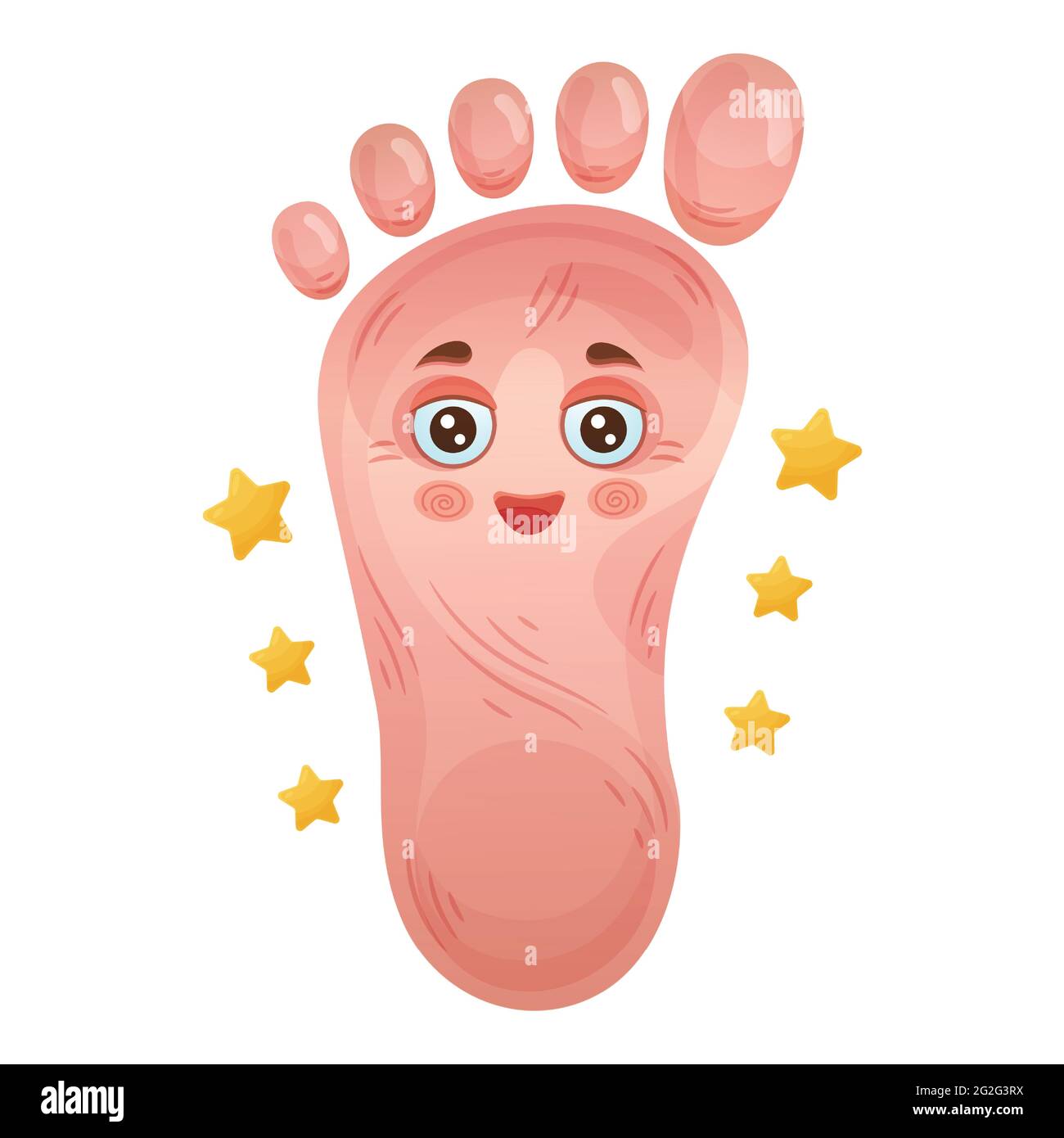 Foot health. Feet skin care. Funny barefoot leg cartoon character ...