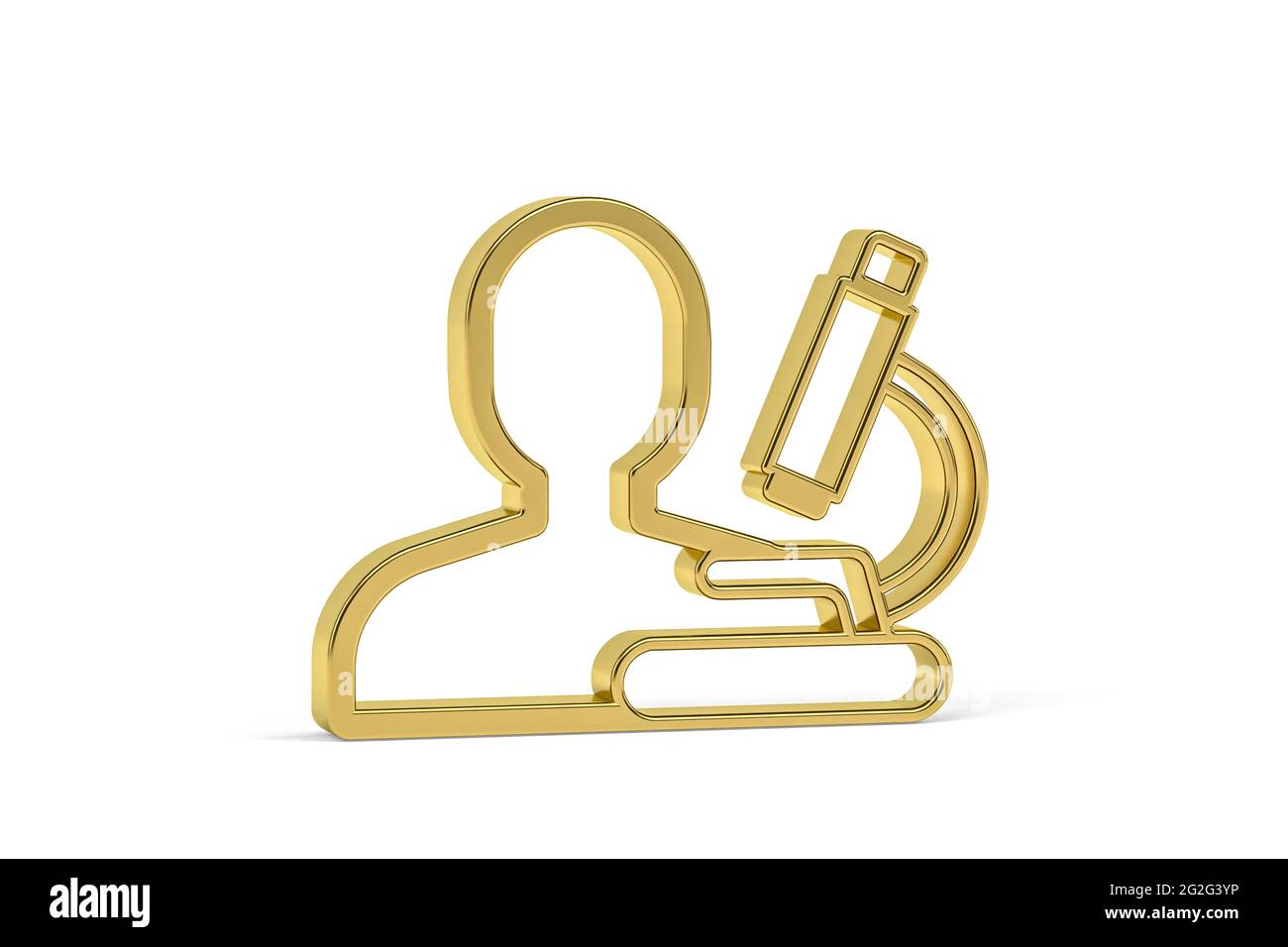 Golden 3d scientist icon isolated on white background - 3d render Stock ...