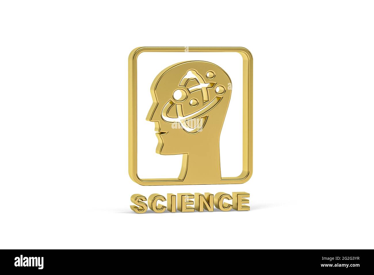 Golden 3d scientist icon isolated on white background - 3d render Stock ...