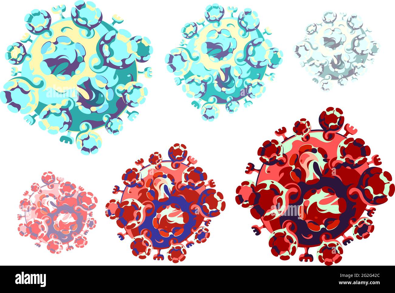 Vector drawing of a coronavirus particle. Isolated on a white ...