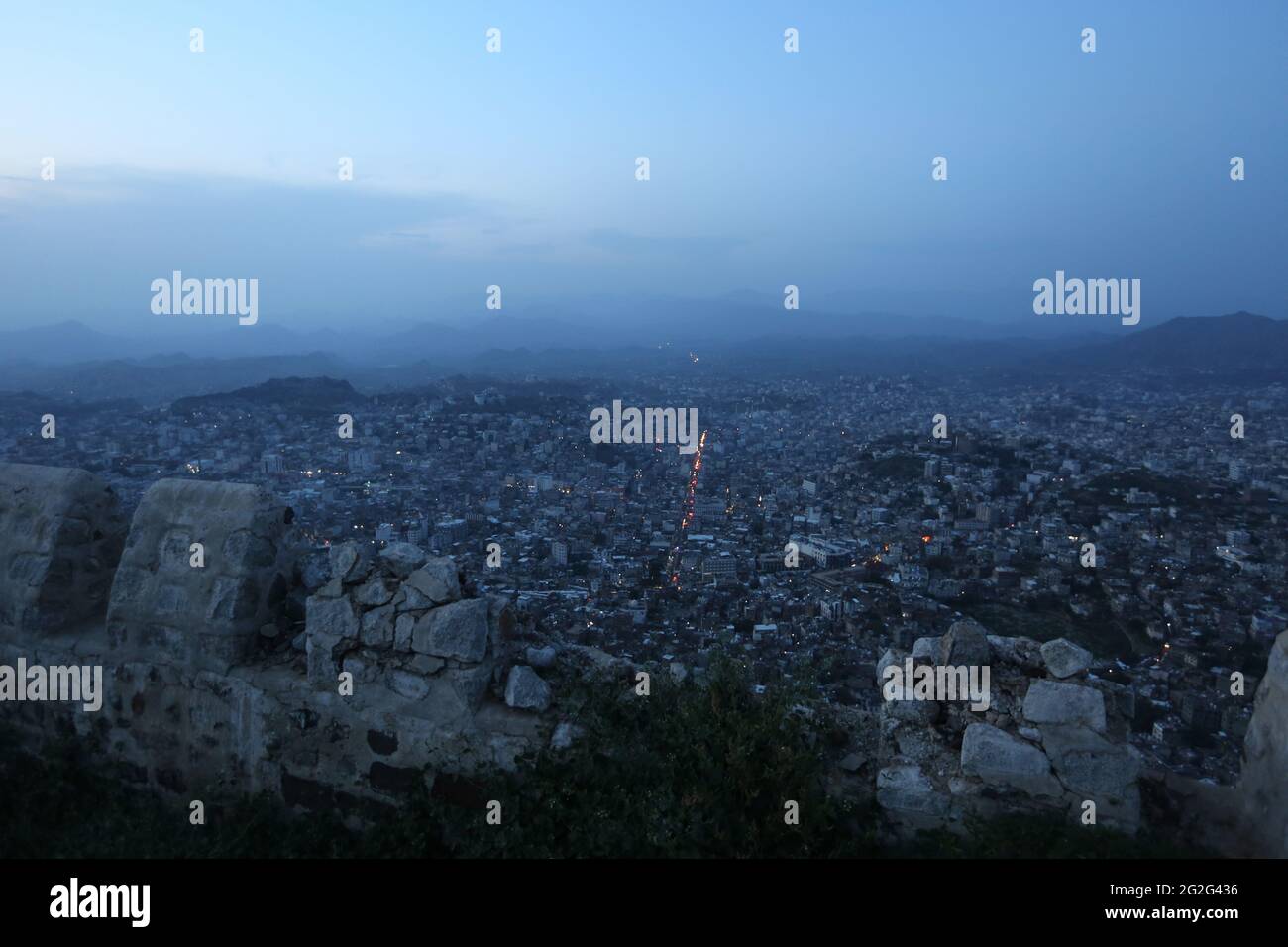 A picture of the Yemeni city of Taiz from the historic Cairo Citadel ...
