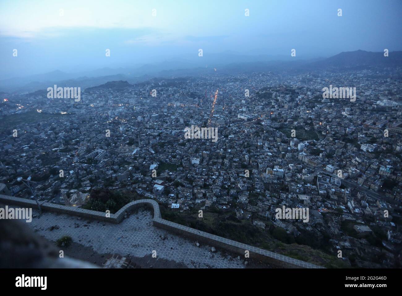 A picture of the Yemeni city of Taiz from the historic Cairo Citadel ...