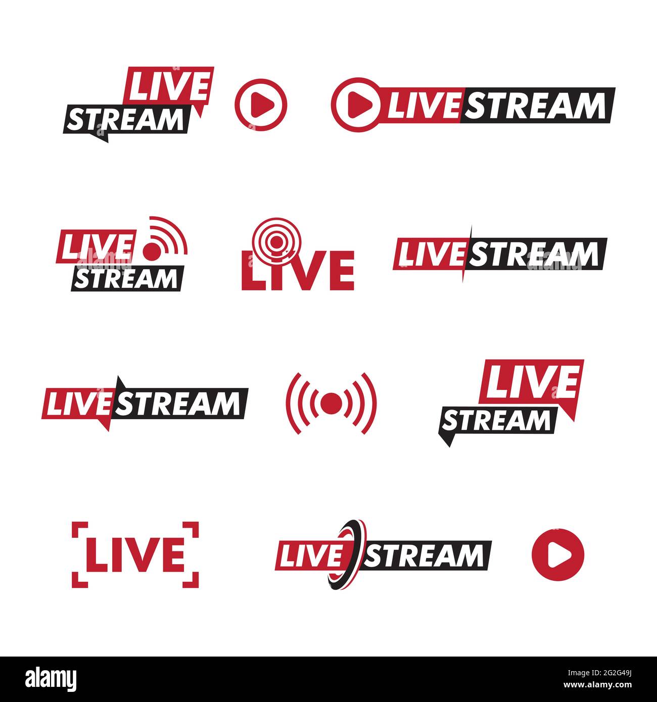 Live stream logo design. Vector illustration design template Stock ...
