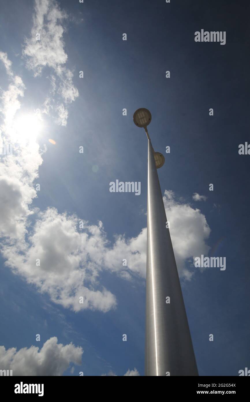 Modern slim line street lights.light pole, lamppost, street lamp, light ...