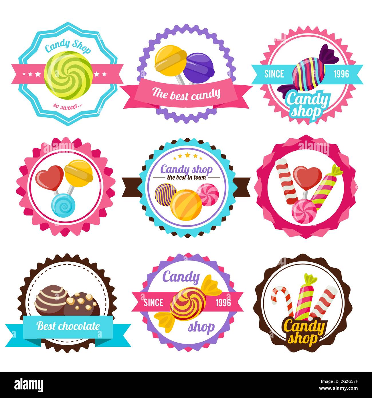 Candy Logos Stock Vector Images - Alamy